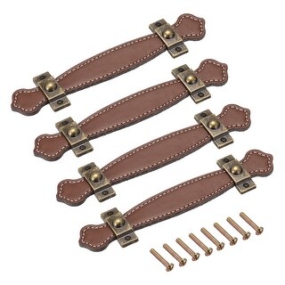 Drawer Pulls, 6.3" 4Pcs Leather Dresser Handles Door Knobs Cupboard Pull, Brown - Bed Bath ...